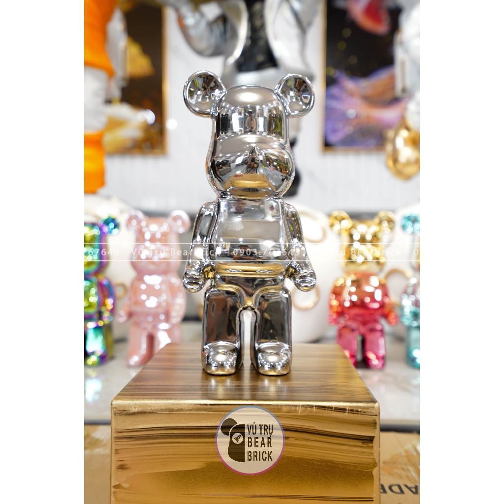 Mô Hình Tượng Gấu Bearbrick Mini Decor Trang Trí - Size 28 cm | Shopee ...