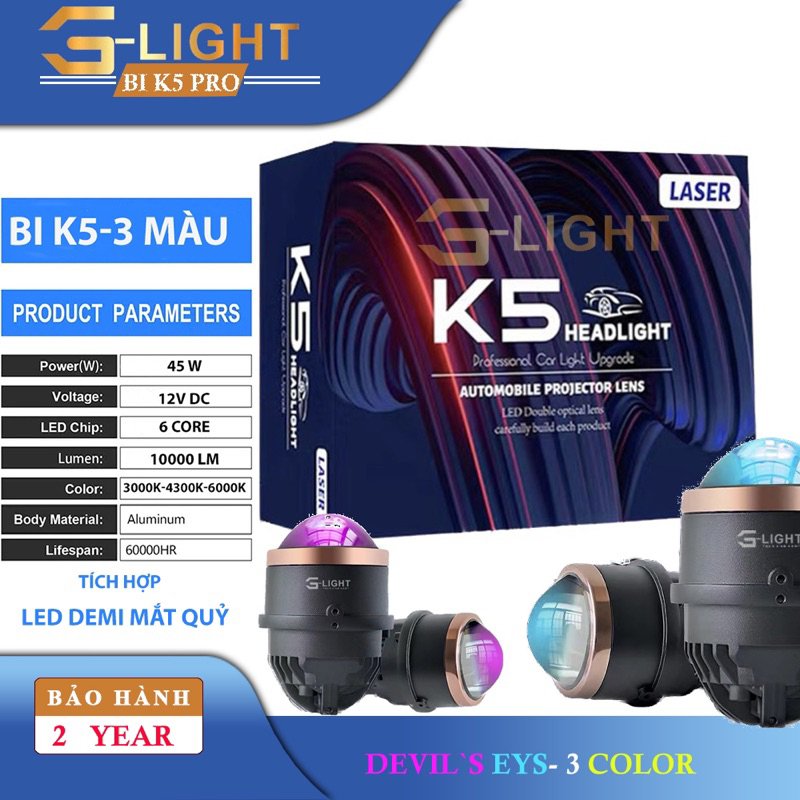 Bi Gầm Mắt Quỷ K5 Pro - 3 Chế độ màu | Shopee Việt Nam