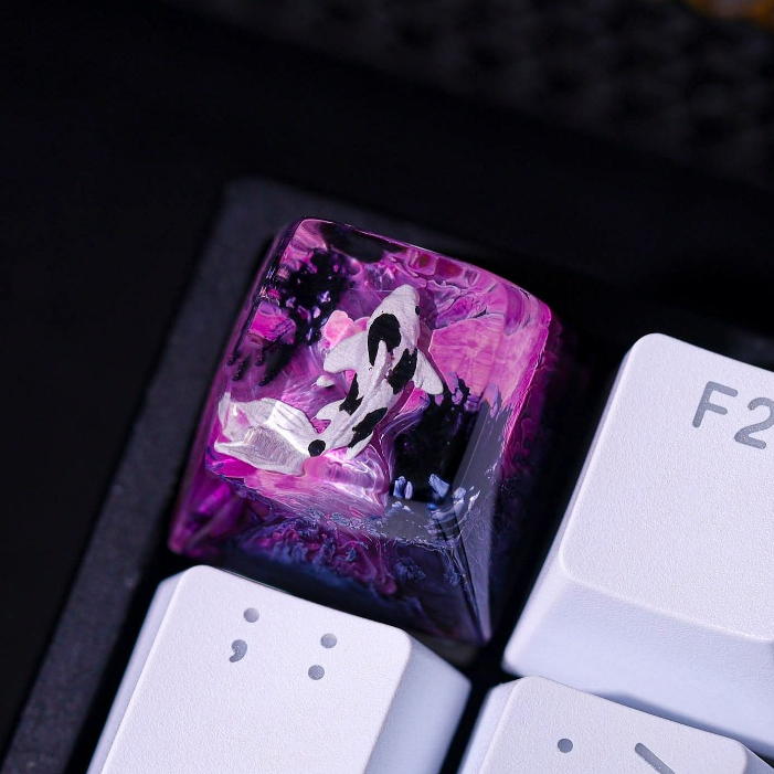 Keycap Cá Koi Black Purple, Nút bàn phím lẻ cho bàn phím cơ, Keycap ...