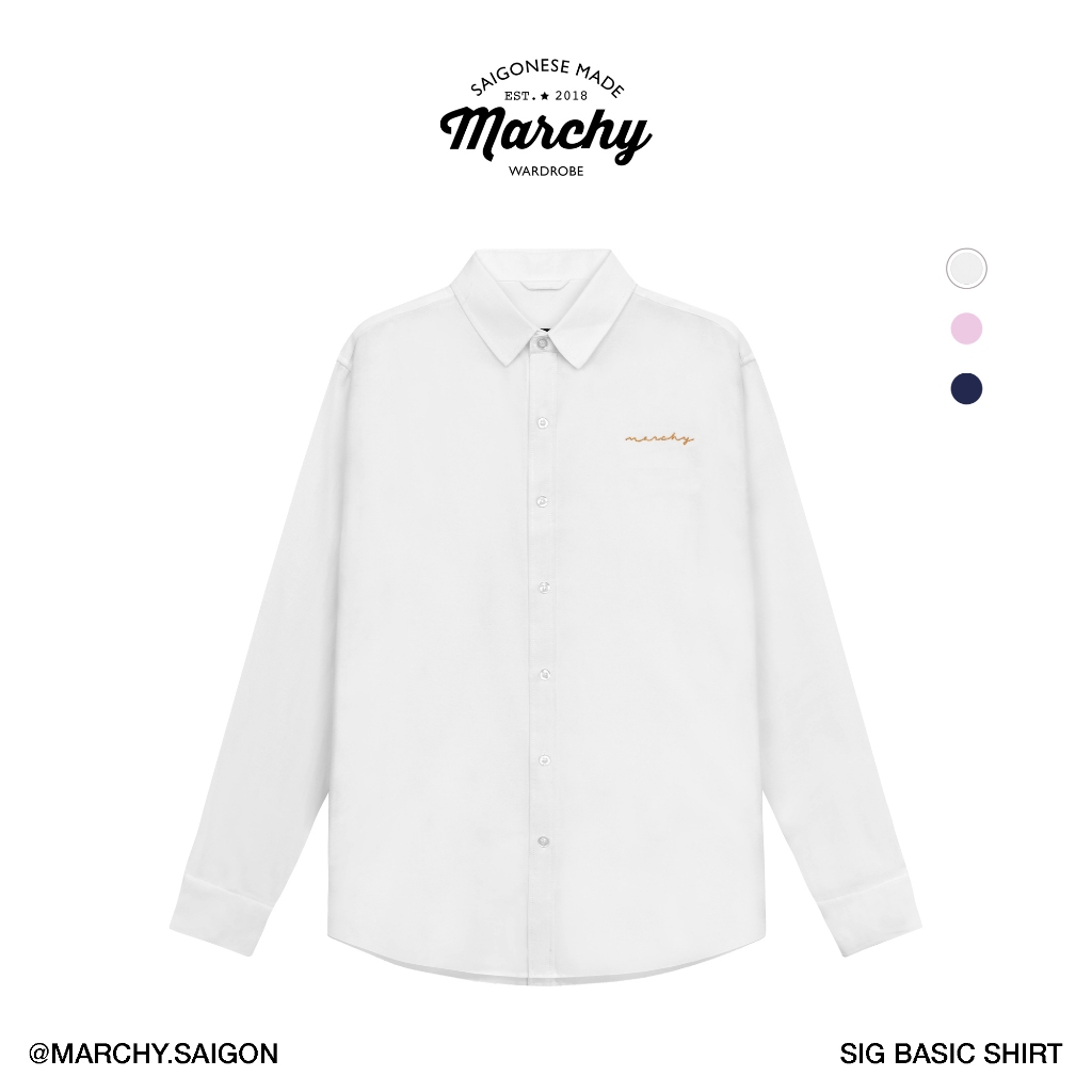 MARCHY - Sig Basic Shirt - Áo sơ mi trơn | Shopee Việt Nam