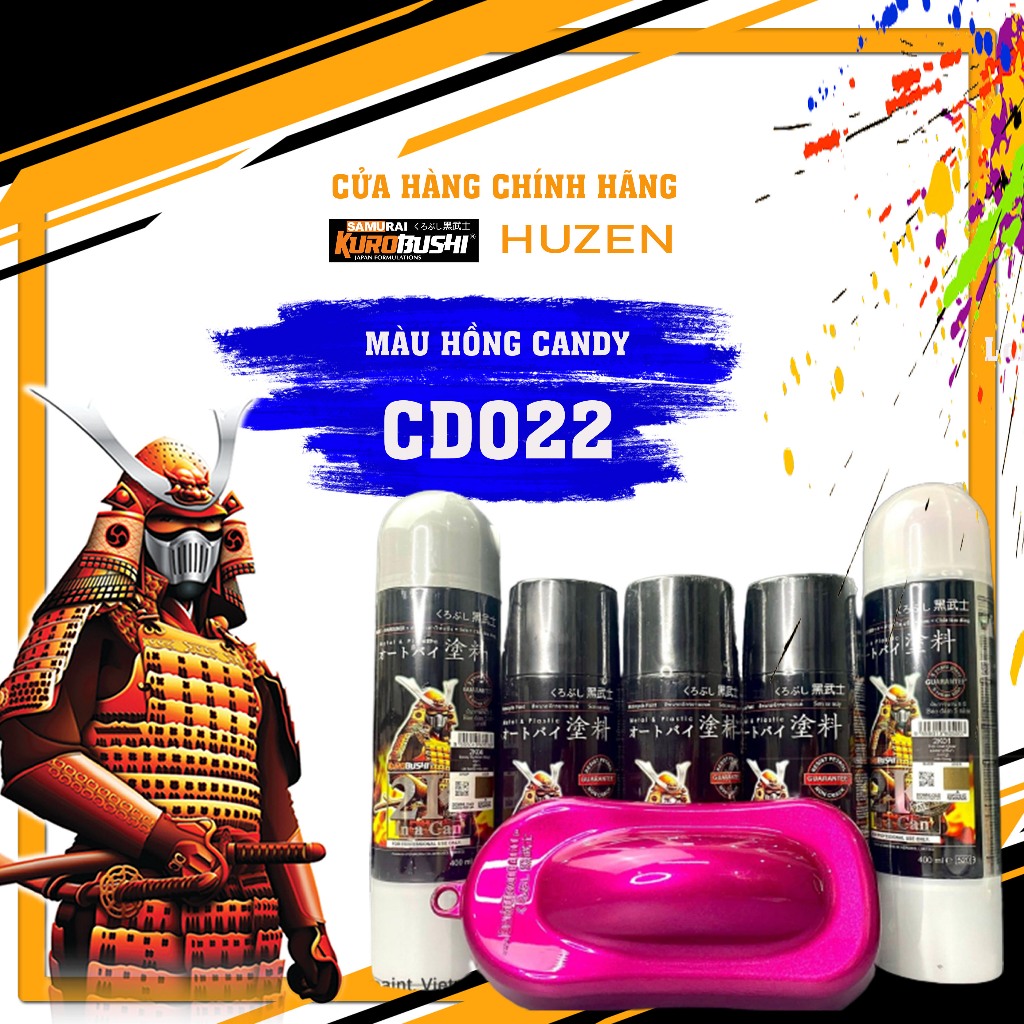 Sơn Samurai CD022 màu Hồng Candy cực đẹp công thức nhật bản chống rạn ...