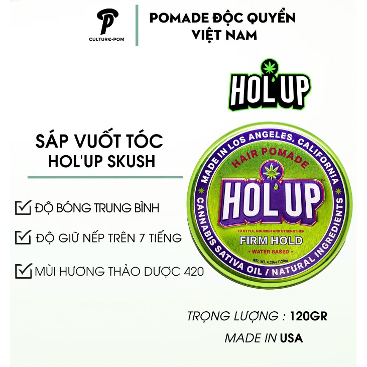 HOL'UP CHÍNH HÃNG |SÁP VUỐT TÓC HOL'UP SKUSH | Shopee Việt Nam