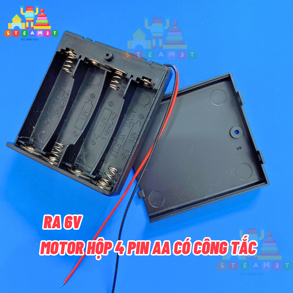 HỘP KHAY 4 PIN AA CÓ CÔNG TẮC - MẮC NỐI TIẾP 4 PIN AA RA 6V | Shopee ...