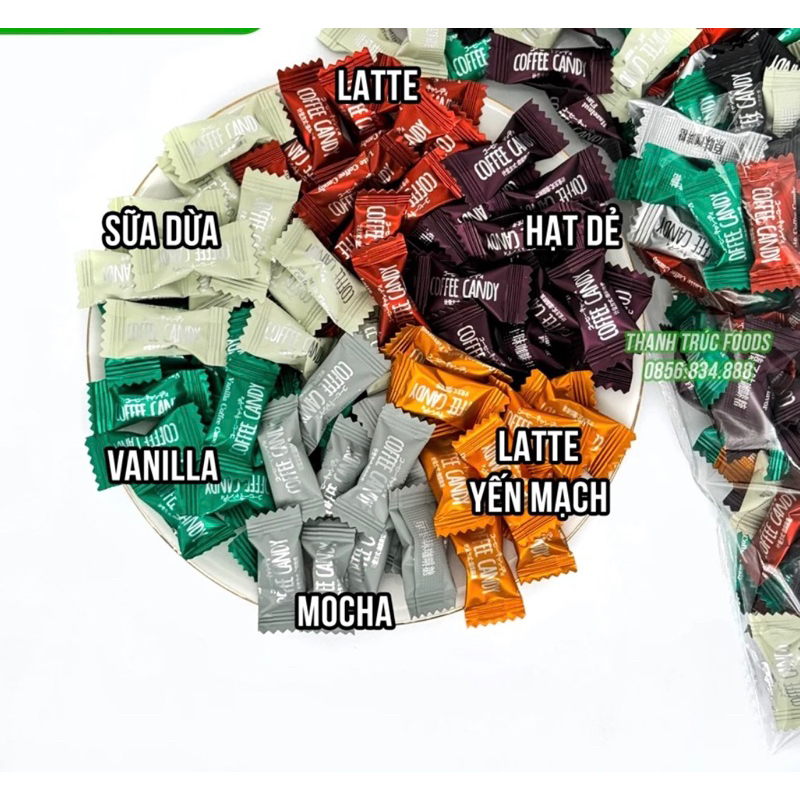 [500g] Kẹo cafe Candy Pamiriter không đường giảm cân mix nhiều vị ...