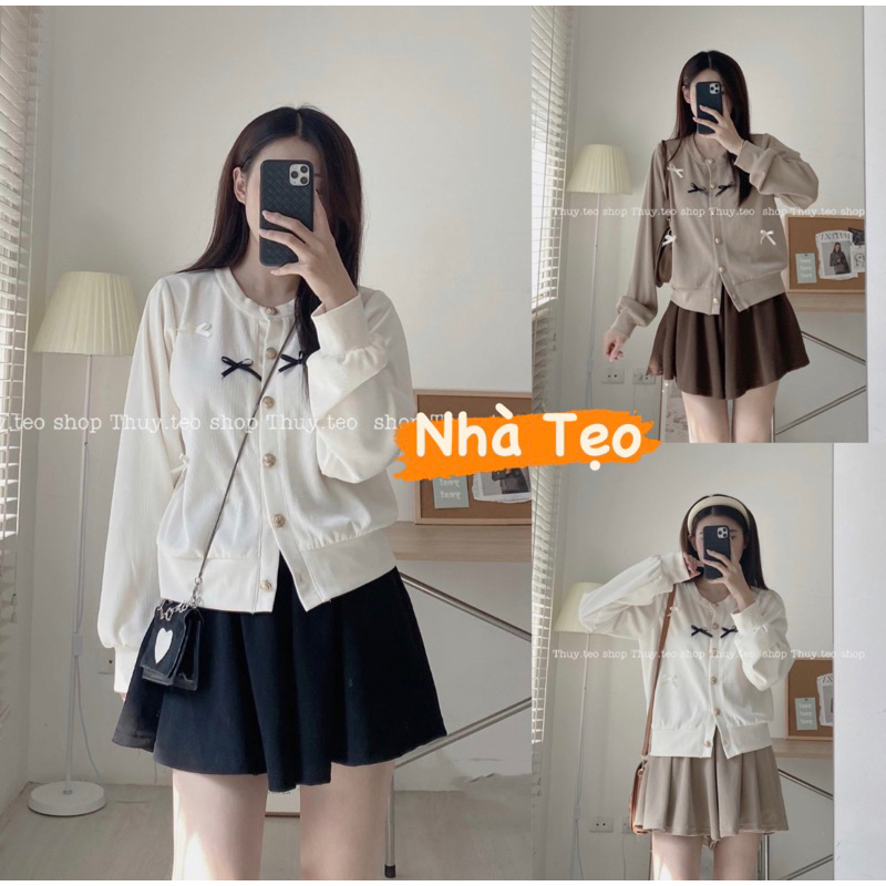 [NEW] Set áo thun đính nơ phối chân váy xoè chất thun tăm “BIOMEE” | Shopee Việt Nam