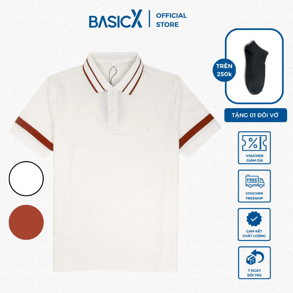 Áo Polo Nam BasicX TN02260 CVC Pique 230gsm (Cá sấu CVC) form Slimfit | Shopee Việt Nam