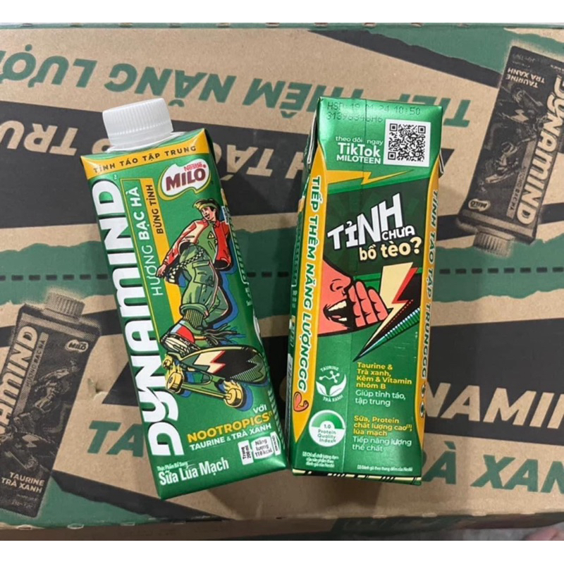 Milo Dynamind mới taurine và trà xanh cùng bạc hà thùng 24 hộp | Shopee ...