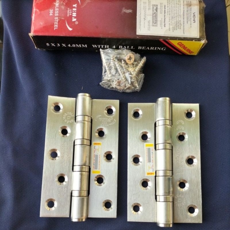 Bộ 2 cái bản lề cửa gổ YEHA chịu lực inox dài 1 tấc 25 dày 4li (950g) | Shopee Việt Nam