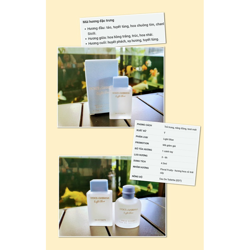 Nước hoa mini Dolce & Gobbana chính hãng Auth 4,5ml | Shopee Việt Nam