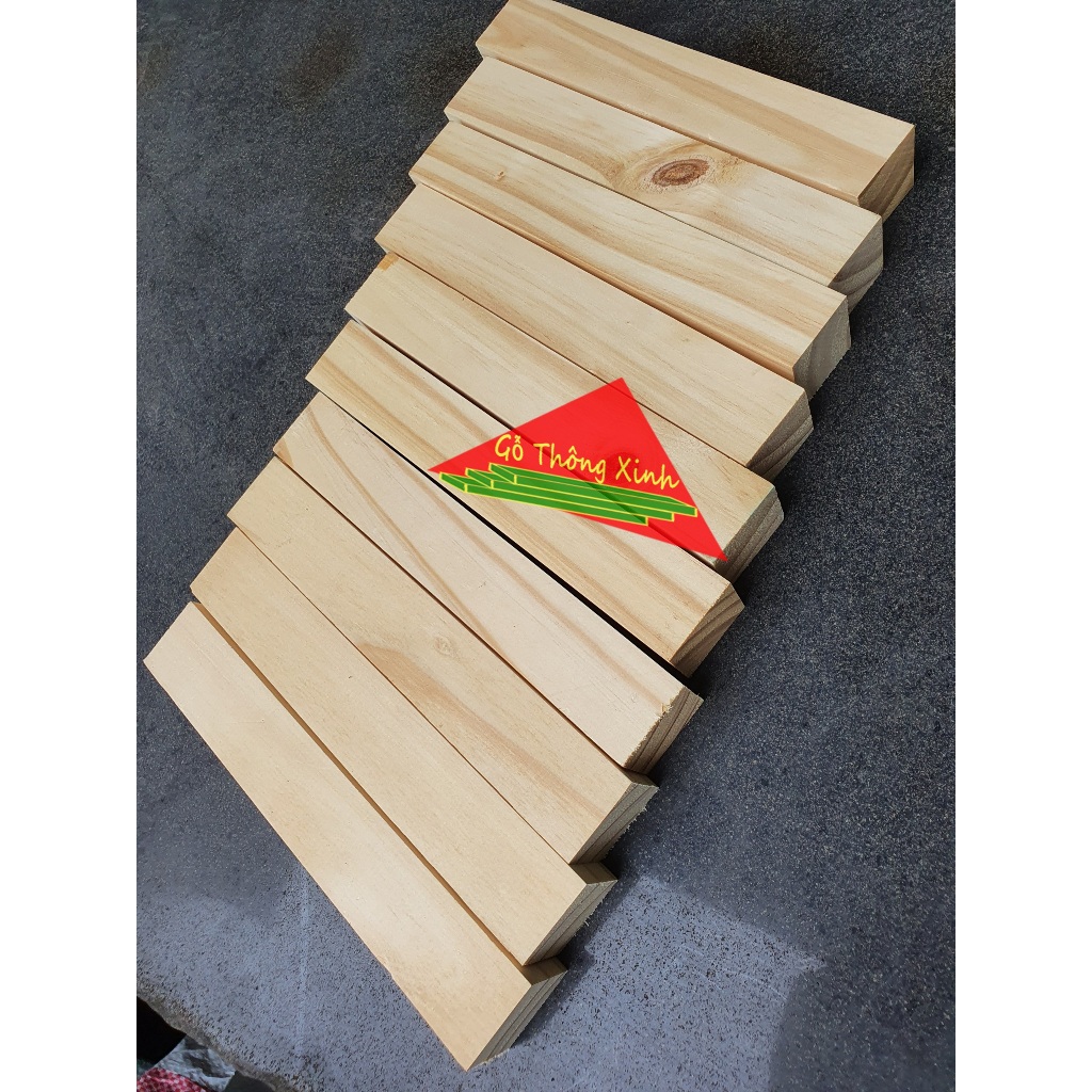 Thanh gỗ thông vuông 3x3cm x dài 60cm-50cm-40cm-30cm-20cm bào láng 4 mặt dùng làm khung sườn ...