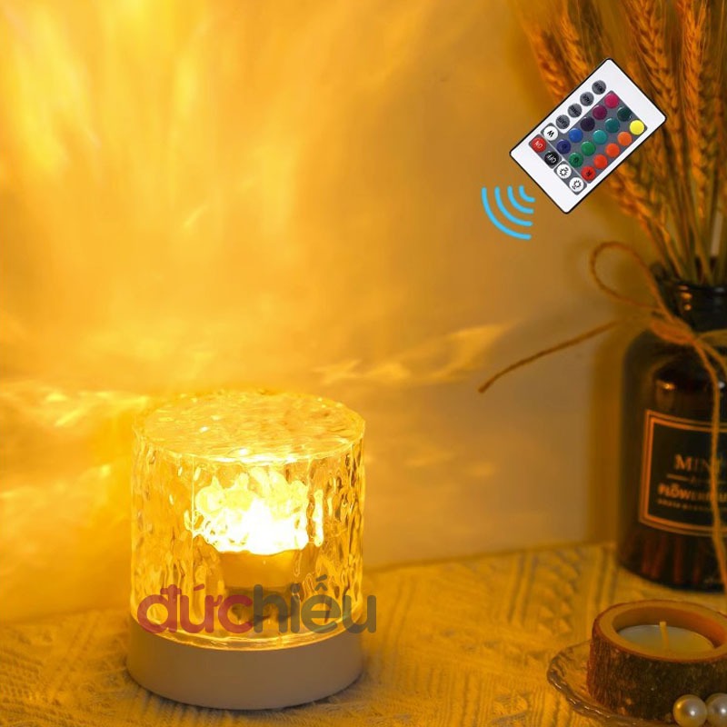 Đèn LED pha lê để bàn trang trí decor phòng ngủ đủ màu cảm ứng có điều ...