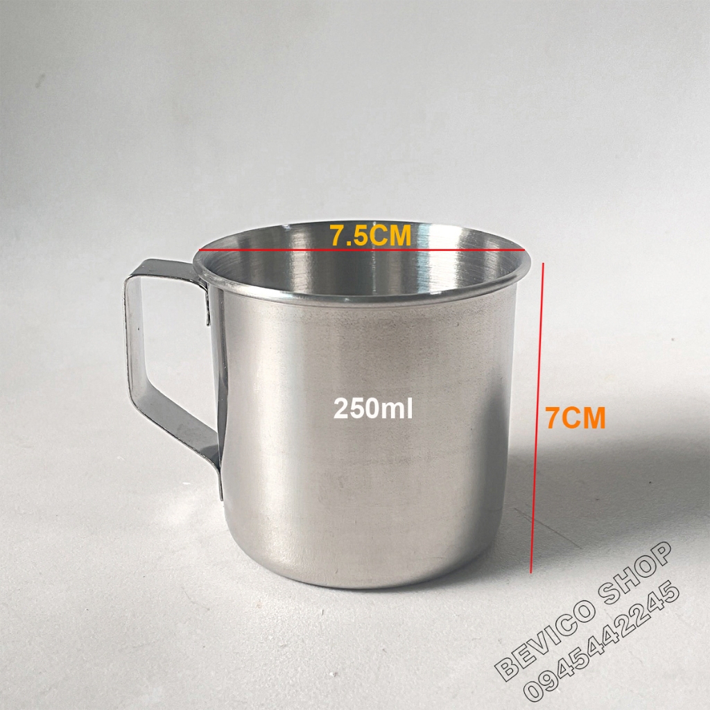 Ca uống nước inox 304 có quai | đk 7 x cao 7cm (250ml) | Shopee Việt Nam