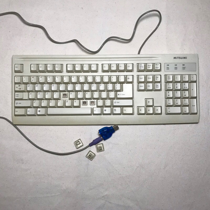 Bàn phím Mitsumi cổ cổng PS2 kèm đầu chuyển USB | Shopee Việt Nam