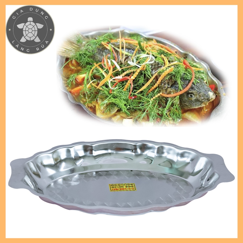 Khay cá chép om dưa inox sâu lòng cỡ lớn - Khay lẩu cá chép om dưa inox ...