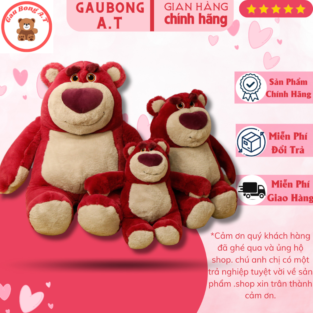 Gấu Dâu Lotso Huggin Bear màu đỏ đáng yêu, Thú nhồi bông Gấu Losto Cute ...