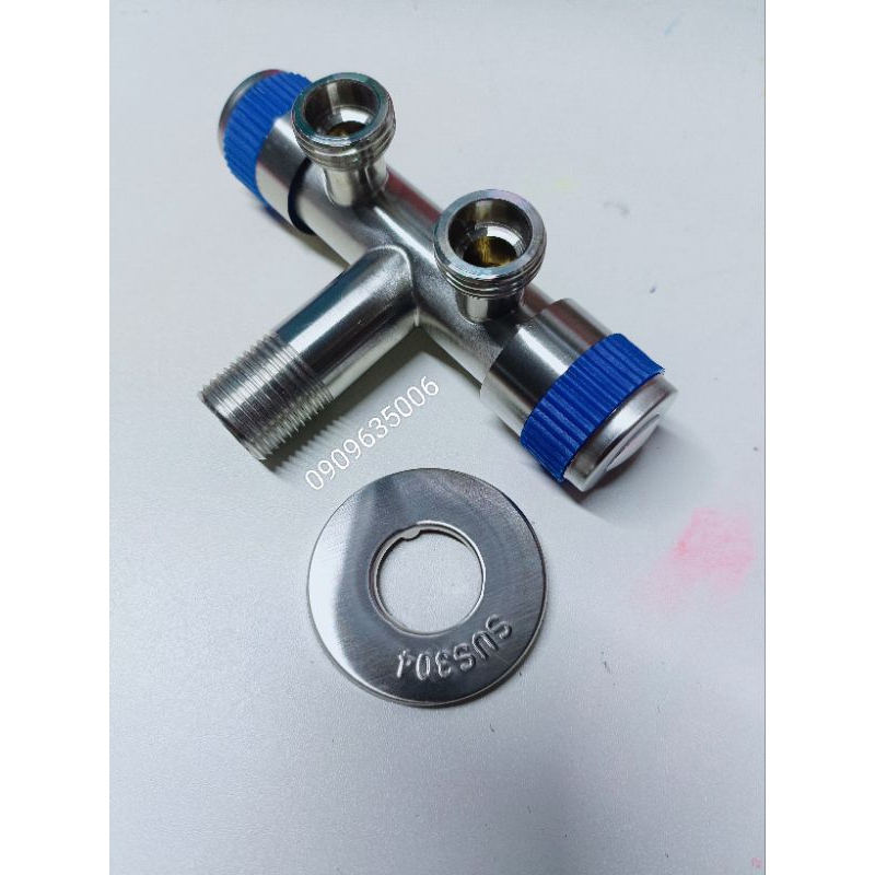 Van T chia nước 2 cổng xả riêng biệt inox 304 cao cấp | Shopee Việt Nam