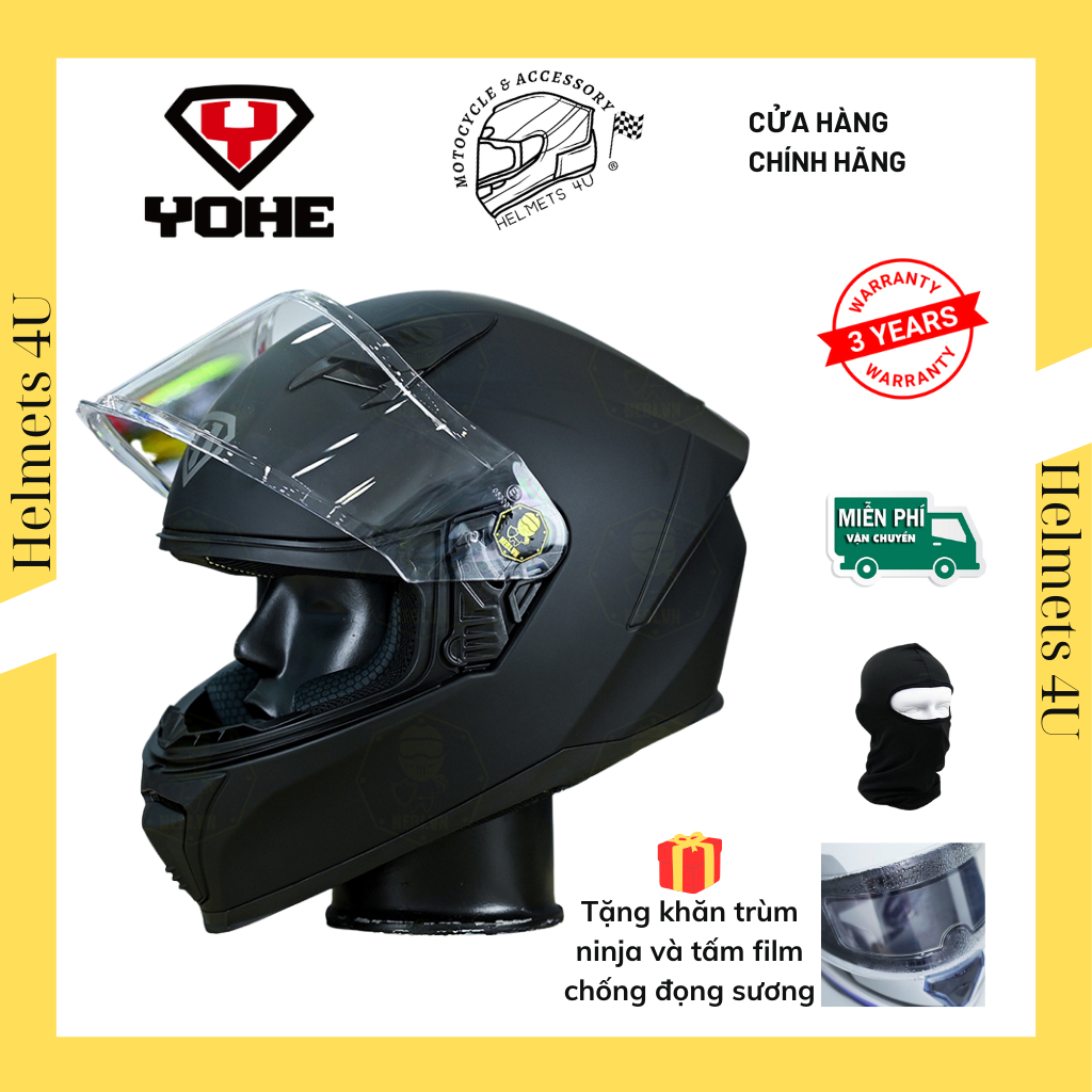 Mũ bảo hiểm fullface Yohe 985 mới nhất form Racing 2023 CHÍNH HÃNG - Helmets 4U | Shopee Việt Nam