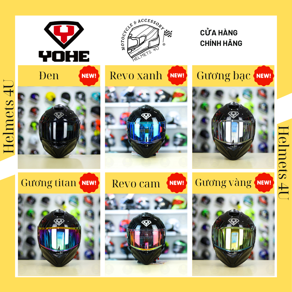 Kính chắn thay thế cho mũ bảo hiểm YOHE 978/977/981 EGO E81 ROC 01/ROC ...