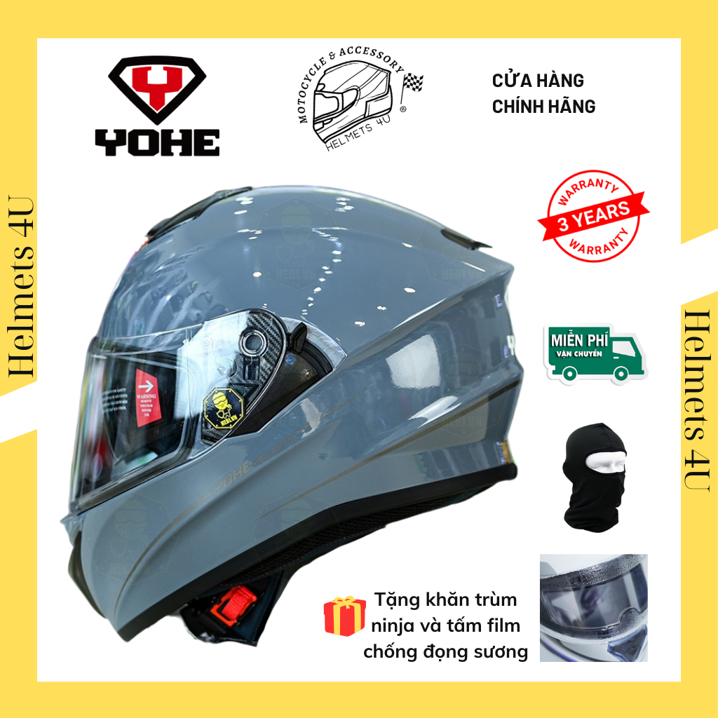 Mũ bảo hiểm fullface 2 kính YOHE 981 chính hãng màu tem Graphics ...