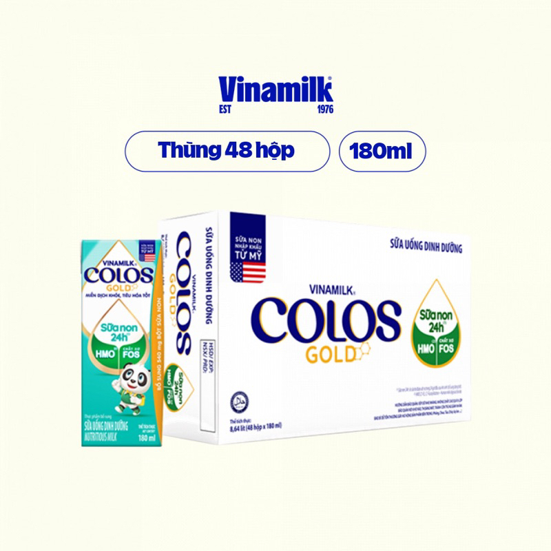 Thùng 48 hộp Sữa non Vinamilk Colos Gold 180ml | Shopee Việt Nam