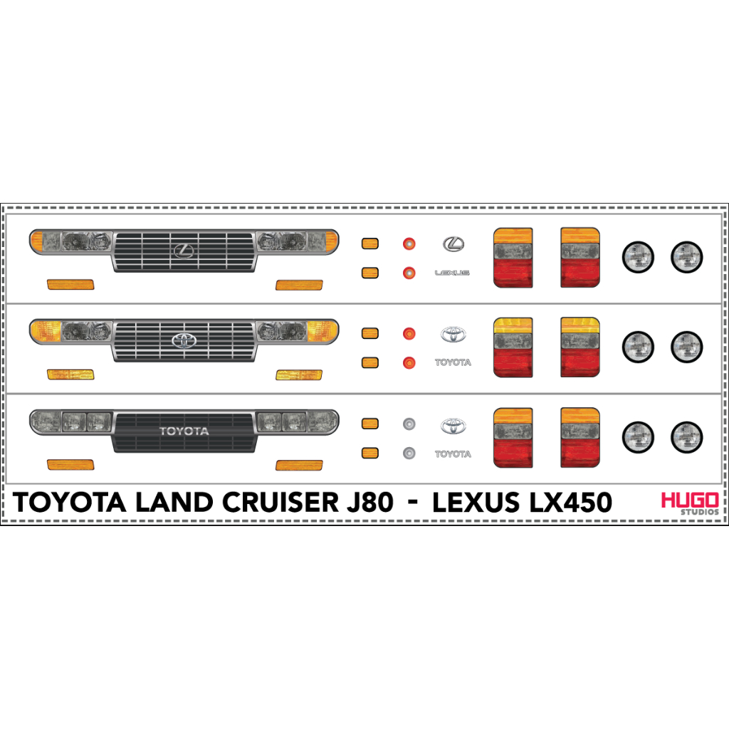Hugo Studios Decal trượt nước đèn xe Toyota Land Cruiser J80 - Lexus ...