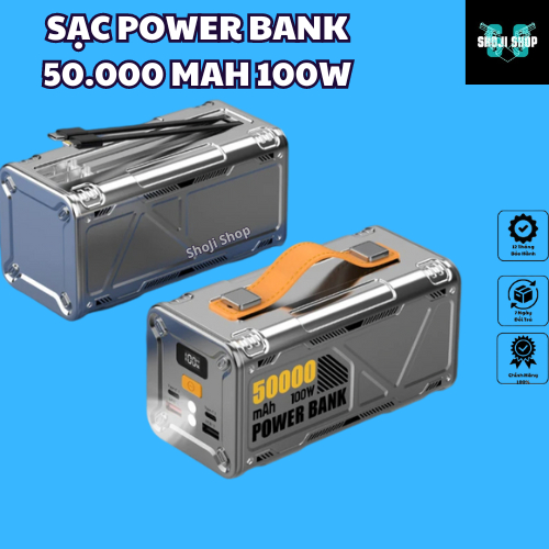 Sạc dự phòng POWER BANK 50.000 MAH 100W - Thiết kế sang trọng - có 2 ...