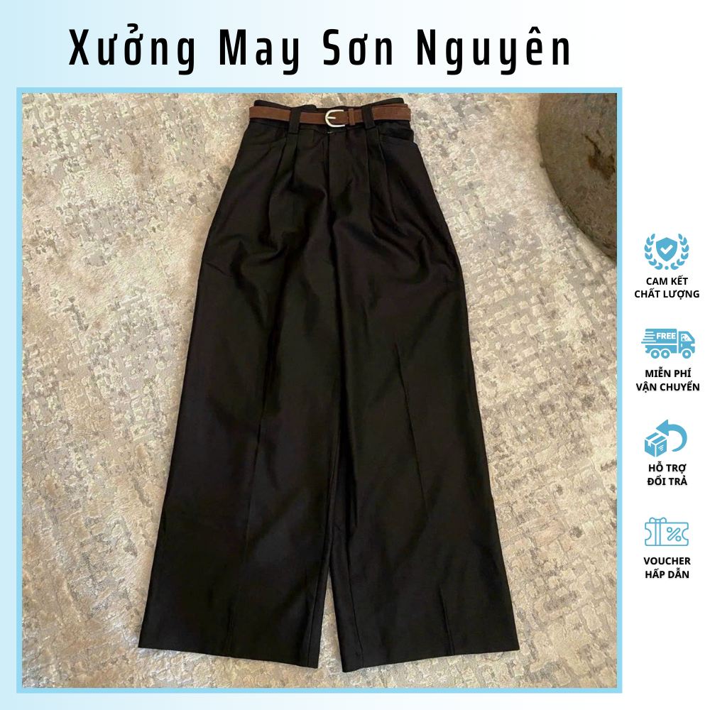 Quần Xuông Kèm Đai Chất Vải Kaki Cao Cấp Mềm Mịn Thoáng Mát Không Bai ...