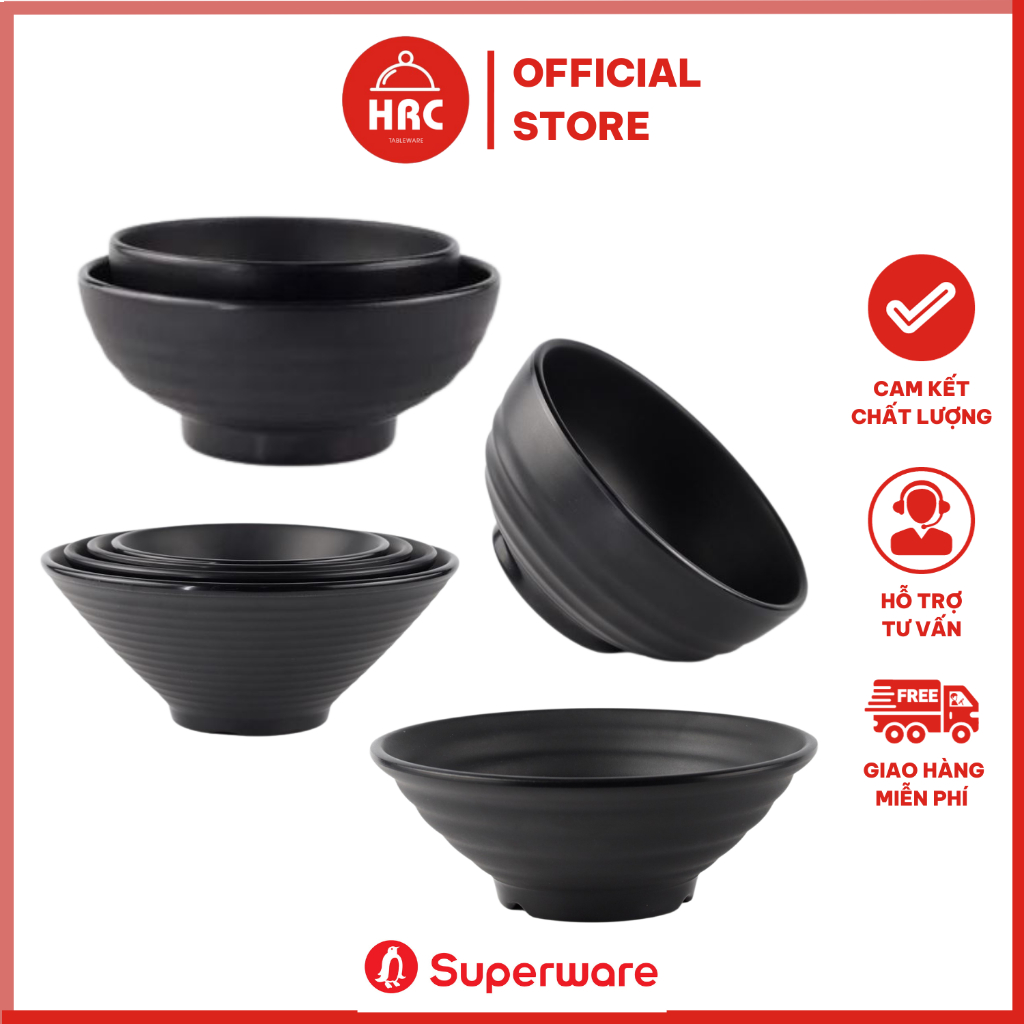 Bát Tô , Chén Đựng Canh , Bát Phíp Đen Nhám 100% Melamine Superware [BỀN ĐẸP][SANG TRỌNG ...