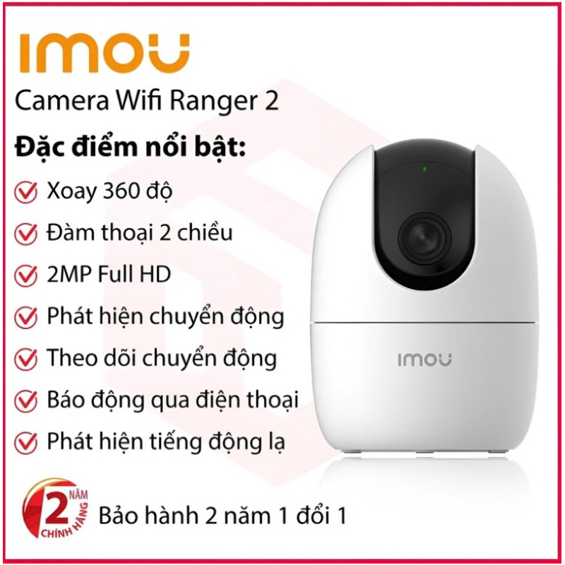 Camera quay 360 độ | Đàm thoại 2 chiều | Kết nối Wifi & Lan | Phát hiện ...