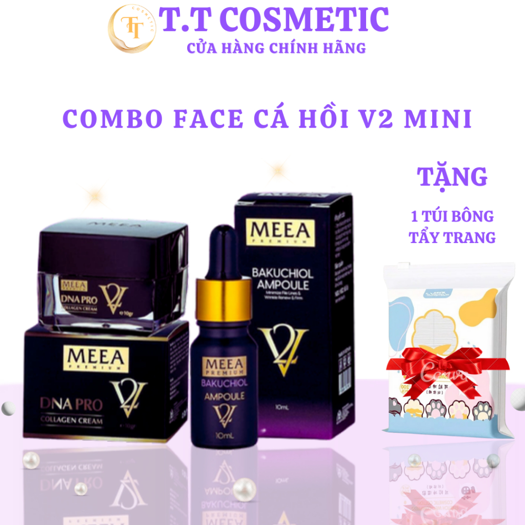 Combo Kem Face Cá Hồi V2 Mini Meea Premium, Serum Cá Hồi Bakuchiol V2 ...
