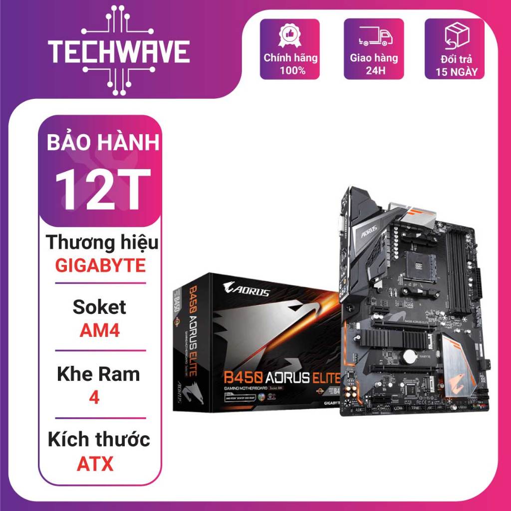 Mainboard GIGABYTE B450M AORUS ELITE - BH 12T | Shopee Việt Nam