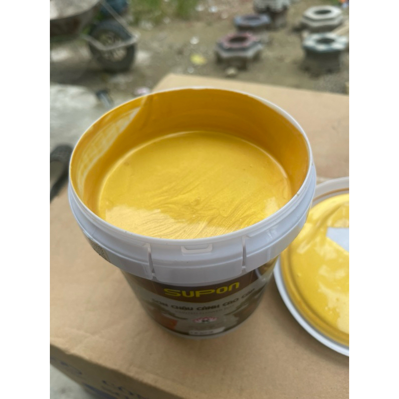 Sơn nhũ vàng ánh kim Supon lon 4Kg hệ nước - sơn chậu cảnh, tô tượng ...