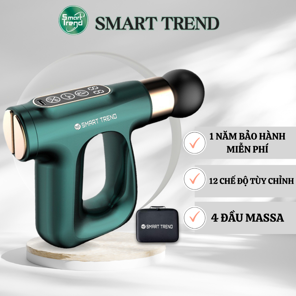Máy massage cầm tay đấm lưng có chức năng xung điện 4 đầu 12 chế độ cao cấp Smartrend MSCC ...