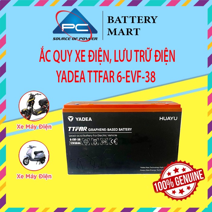 Ắc Quy YADEA 6-EVF-38 12V– 38AH TTFAR, acquy dùng cho Xe Máy Điện ...