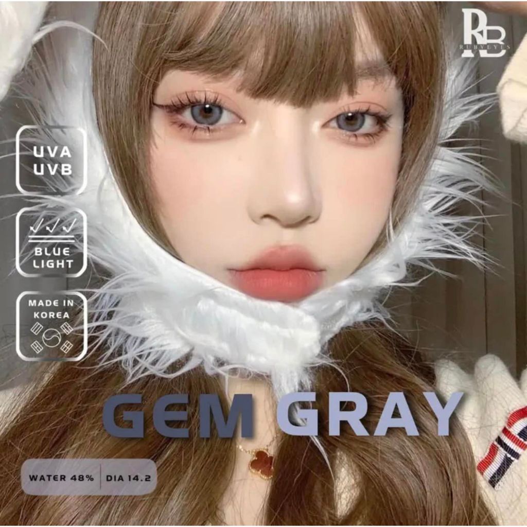 Ruby Eyes Kính Áp Tròng Mẫu Xám Gem Gray Silicone Hydrogel Ruby Eyes