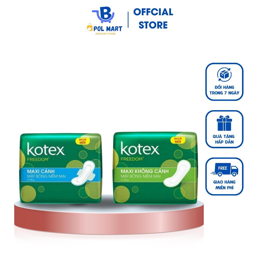 Băng Vệ Sinh Kotex Freedom Maxi Dày Không Cánh Mặt Bông 23cm ( 1 Gói 8 ...
