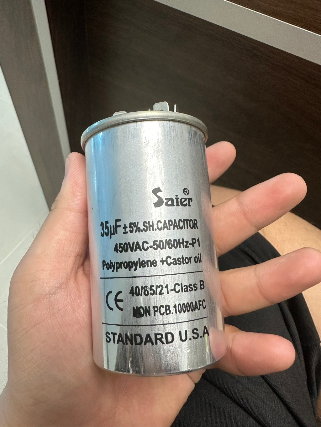 Tụ Nhôm - CBB65 - Saier - 450V - 35uF, 40uF, 45uF, 50uF, 60uF | Shopee ...