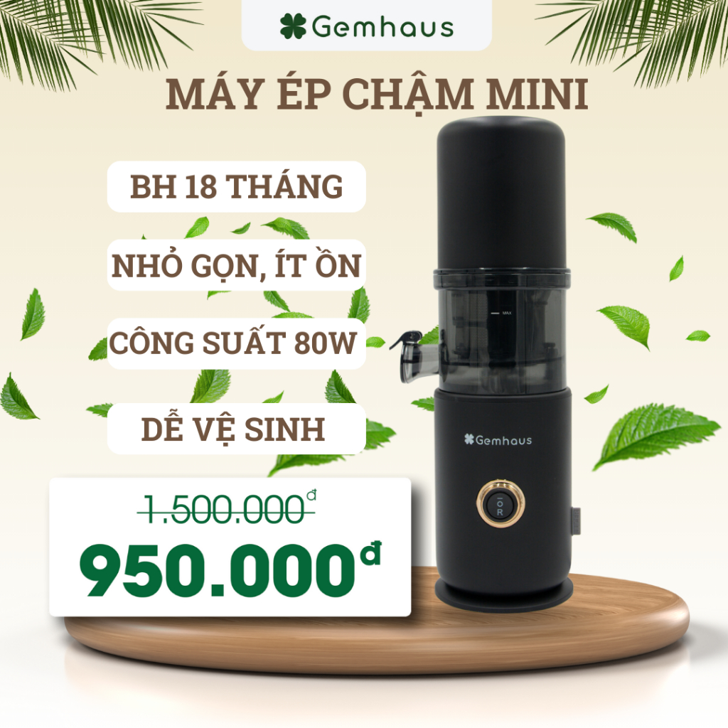 Máy ép chậm mini Gemhaus GH510 công suất 80W cho gia đình 2-3 người | Shopee Việt Nam