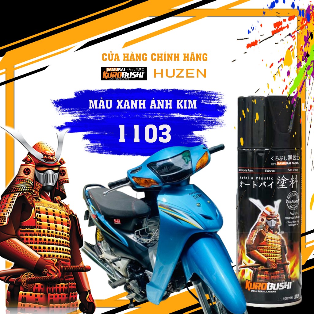 Màu xanh dương 1103 SAMURAI cực đẹp chống rạn nứt kháng xăng công nghệ ...