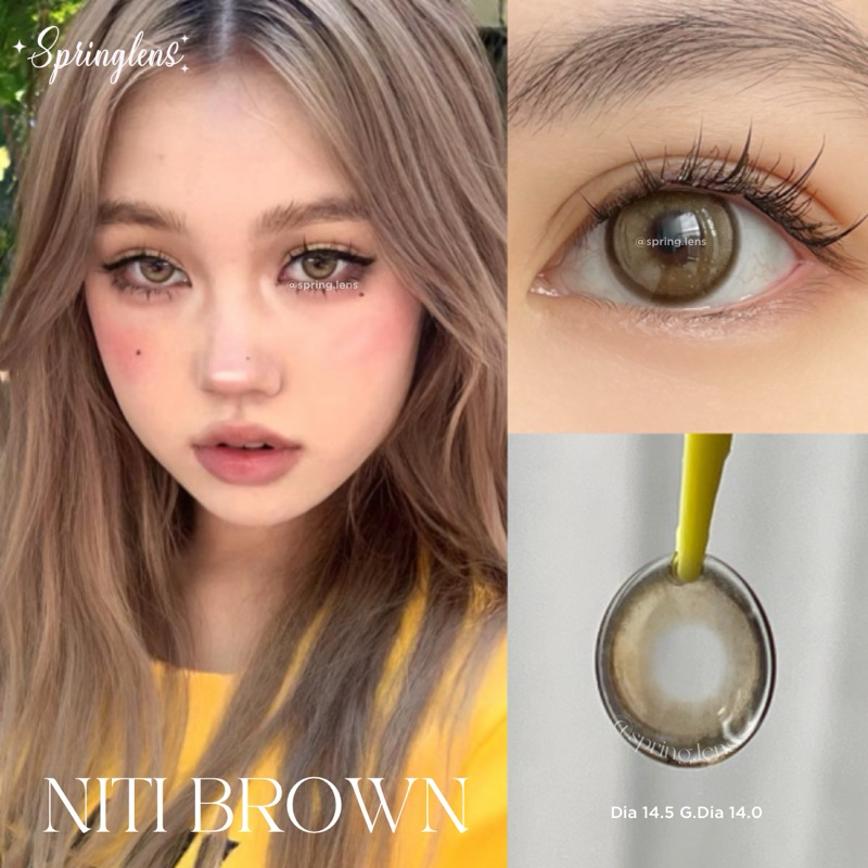 (Sắp có hàng)Lens mắt Douyin NITIBR nâu vàng có hiệu ứng 2 chiều giãn ...