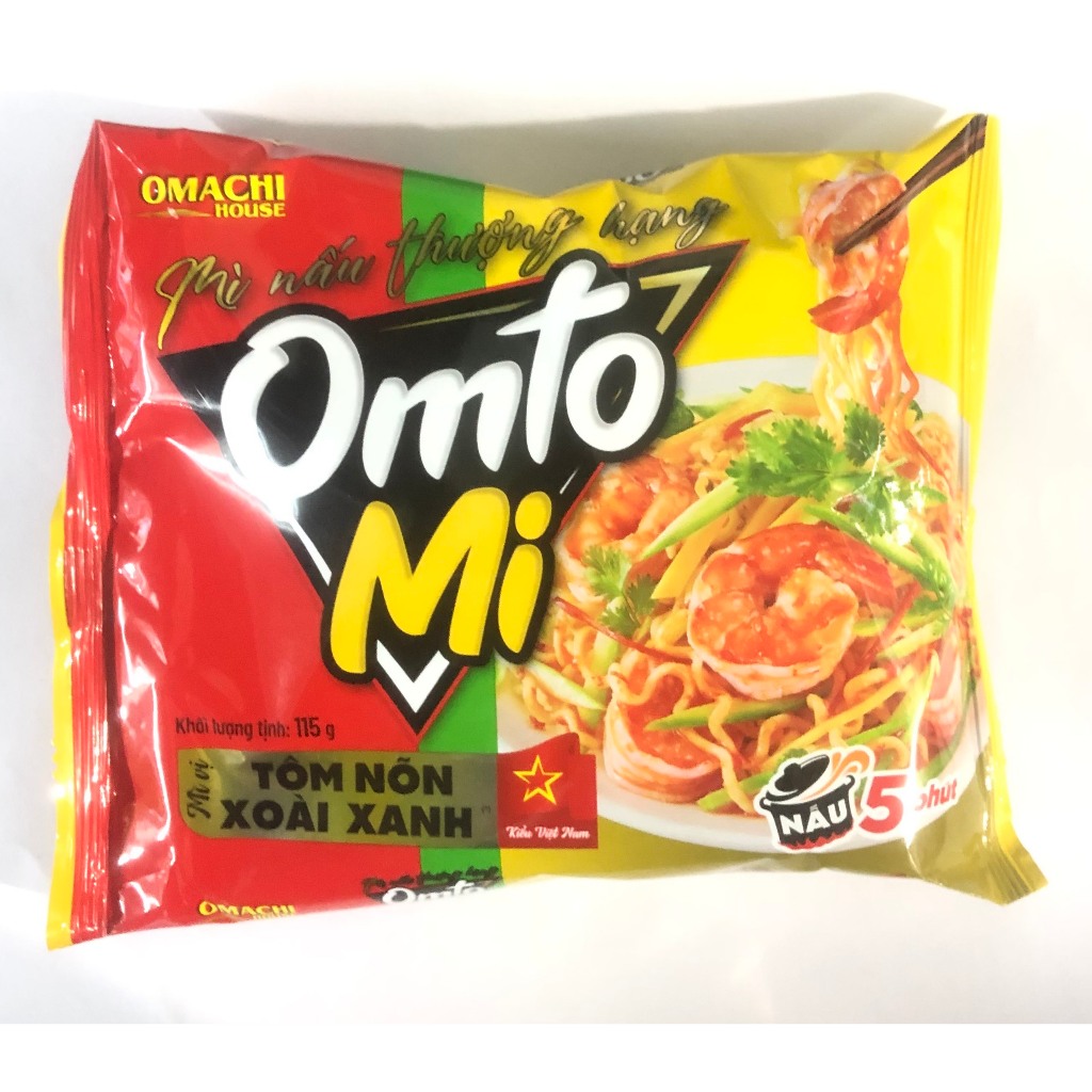 Mì OMACHI OMTOMI Hương vị Tôm Nõn Xoài Xanh/Canh Chua Tôm/Bò Cay gói ...