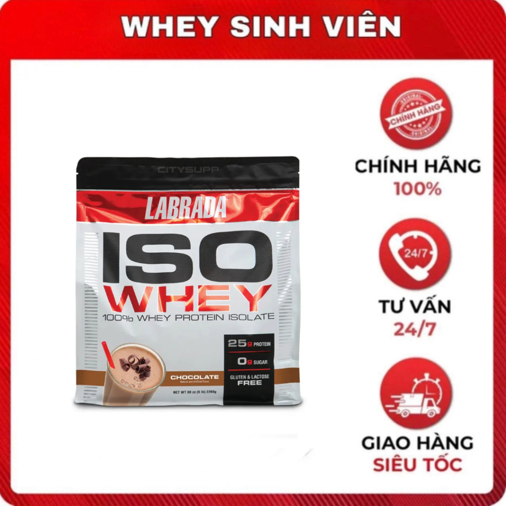 [Chính hãng BBT] Labrada ISO WHEY (2.3KG), 25g Whey Protein Isolate 100 ...