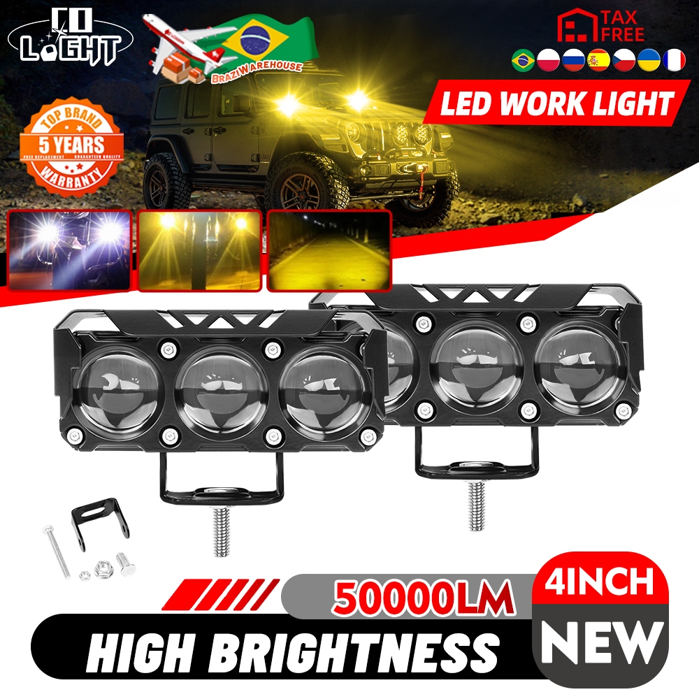 Dèn trợ sáng xe máy đèn bi cầu mini Đèn Pha LED 4inch 60W Mini Ánh Sáng ...