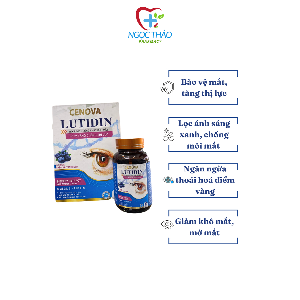 Viên uống BỔ MẮT LUTIDIN CENOVA . HỘP 30 viên | Shopee Việt Nam