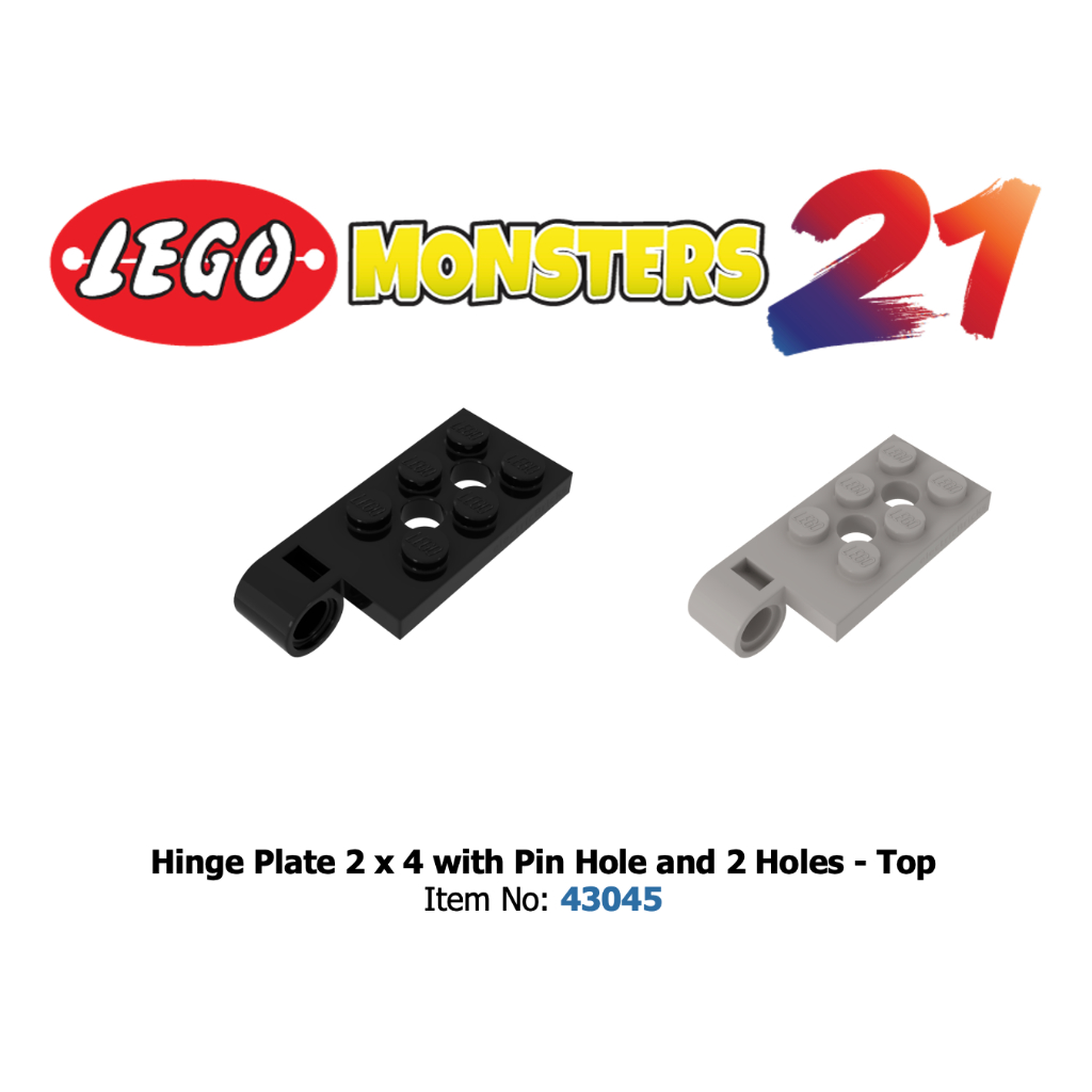 [1 cái]-Lego chính hãng, Bản lề 2 x 4 có lỗ chốt và 2 lỗ - Mặt trên ...