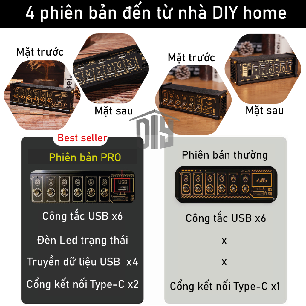 Công Tắc Tổng Cyberpunk cấp nguồn cho thiết bị -Bộ Chia Nguồn cổng hub ...