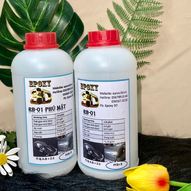Bộ 1-2 KG Keo Epoxy Resin 01 Hàn Quốc Thoát bọt tốt, bóng cao chuyên ...