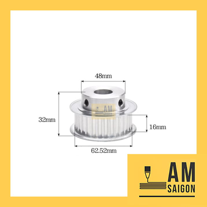 Puly 5M (Pulley 5M) - BF 5M [40 Răng - 80 Răng] bản 16 đủ kích thước ...