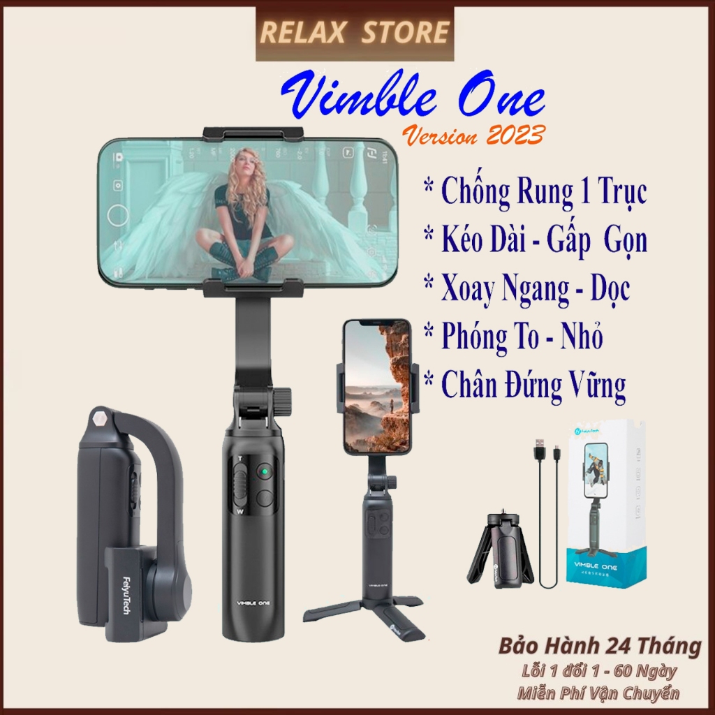 Gimbal chống rung cho điện thoại VIMBLE ONE hỗ trợ đa dòng điện thoại, chống rung quay phim gấp ...