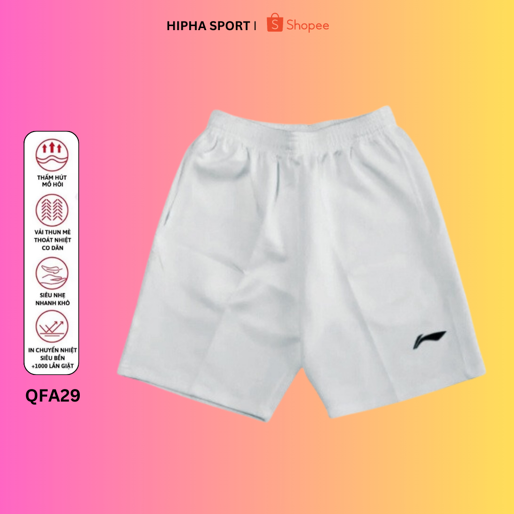 Quần cầu lông Lining FAVAHI QFA29 trắng thi đấu và tập luyện cầu lông ...